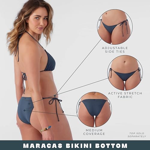 O'NEILL Maracas Bikini Bottoms for Women, Premium Womens Bikini Bottoms for Beach and Pool, Durable Swimwear with Coverage,Black 1,S