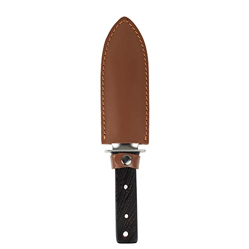 GARTOL Hori Hori Gardening Knife Tools - Weeding & Digging Knife, with 7.1inch Double Sharp Edge Japanese Blade and Full Tang Handle, Cowhide Protective Sheath, Sharpening Whetstone