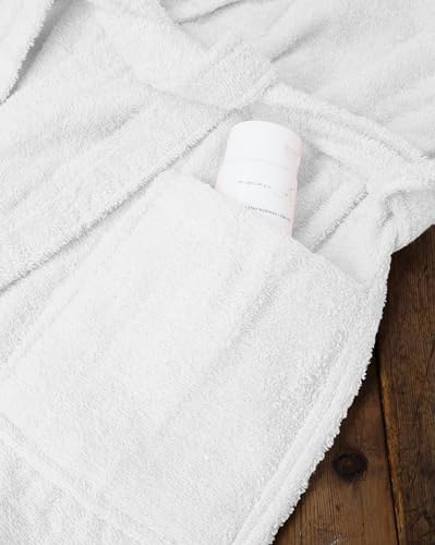 STF Linen Shawl collar Bathrobe Unisex Pack of One Pc, Cotton Robes, Terry Cloth Robes, Towel Bathrobe, Lightweight, Spa Robes