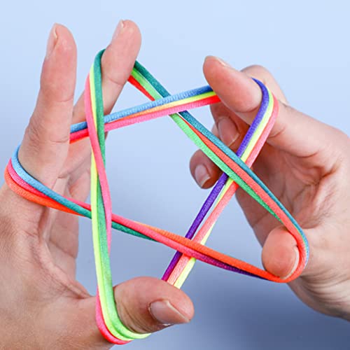 ibasenice 8 Pcs Cats Cradle String Hand String Tricks Game Finger String Toy Supplies for Kids Adults Party Stocking Stuffers