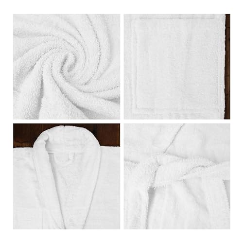 STF Linen Shawl collar Bathrobe Unisex Pack of One Pc, Cotton Robes, Terry Cloth Robes, Towel Bathrobe, Lightweight, Spa Robes