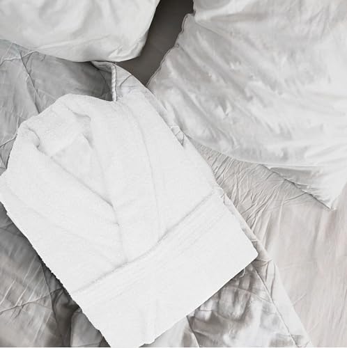 STF Linen Shawl collar Bathrobe Unisex Pack of One Pc, Cotton Robes, Terry Cloth Robes, Towel Bathrobe, Lightweight, Spa Robes
