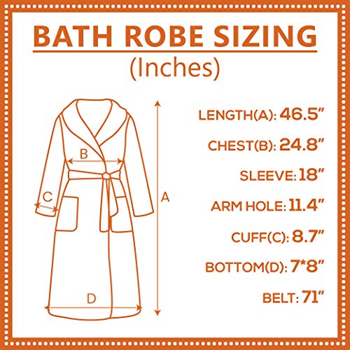 STF Linen Shawl collar Bathrobe Unisex Pack of One Pc, Cotton Robes, Terry Cloth Robes, Towel Bathrobe, Lightweight, Spa Robes
