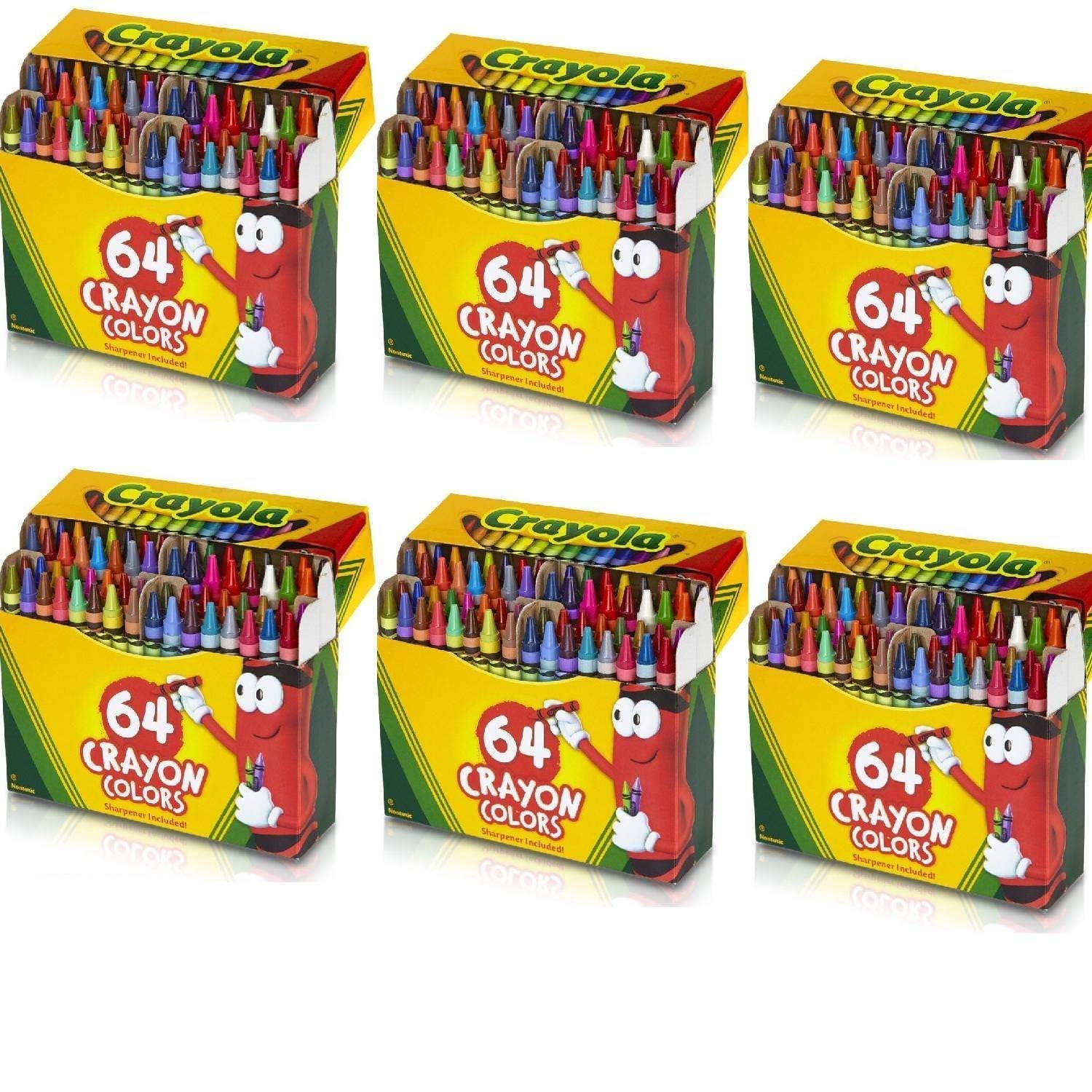 Crayola 6 Pack 64 Ct Crayons (52-0064), Assorted