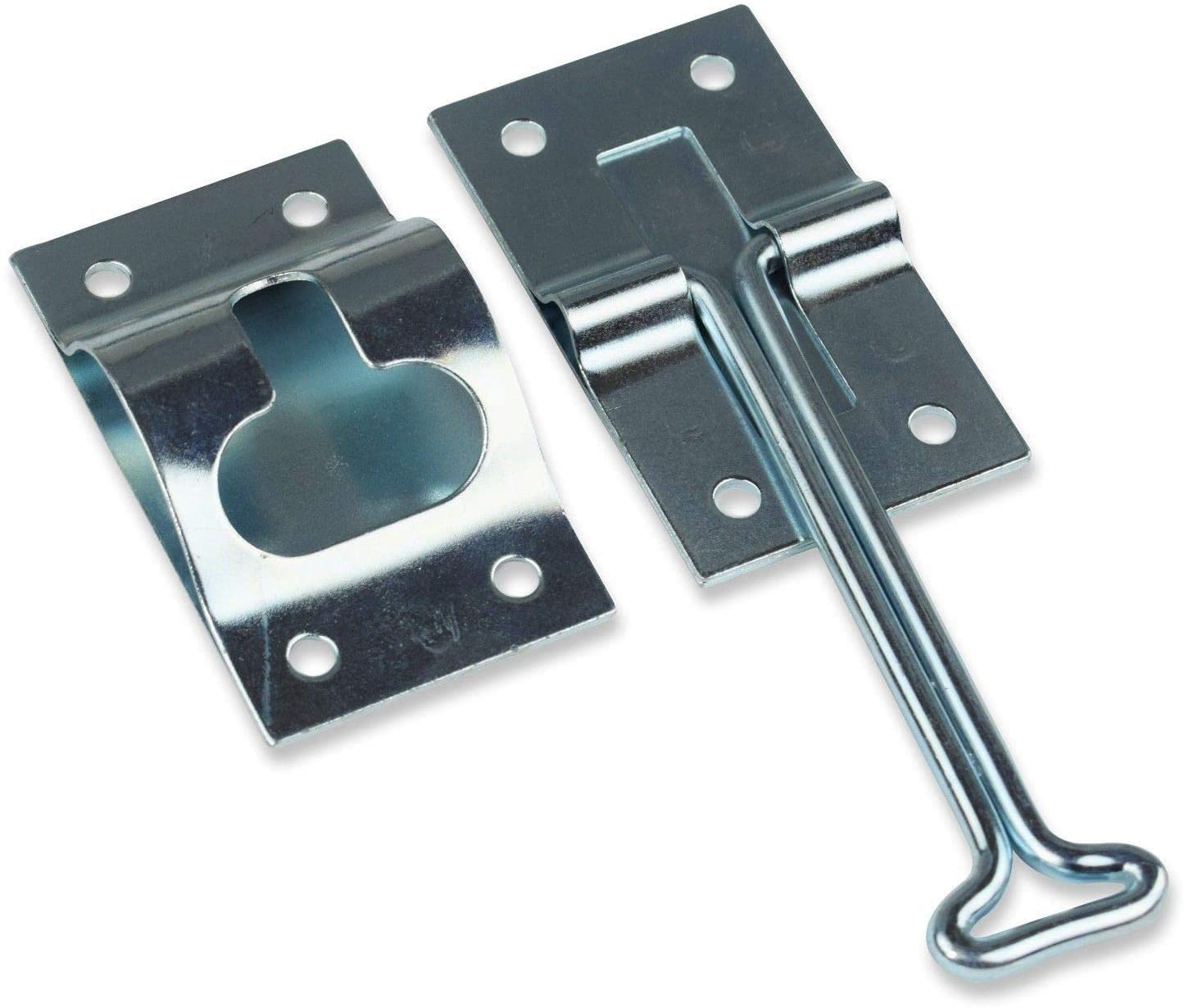 zqgsm 2 Set T Style Galvanized Iron Entry Door Catch Latch Holder RV Camper Trailer Cargo 4 inch