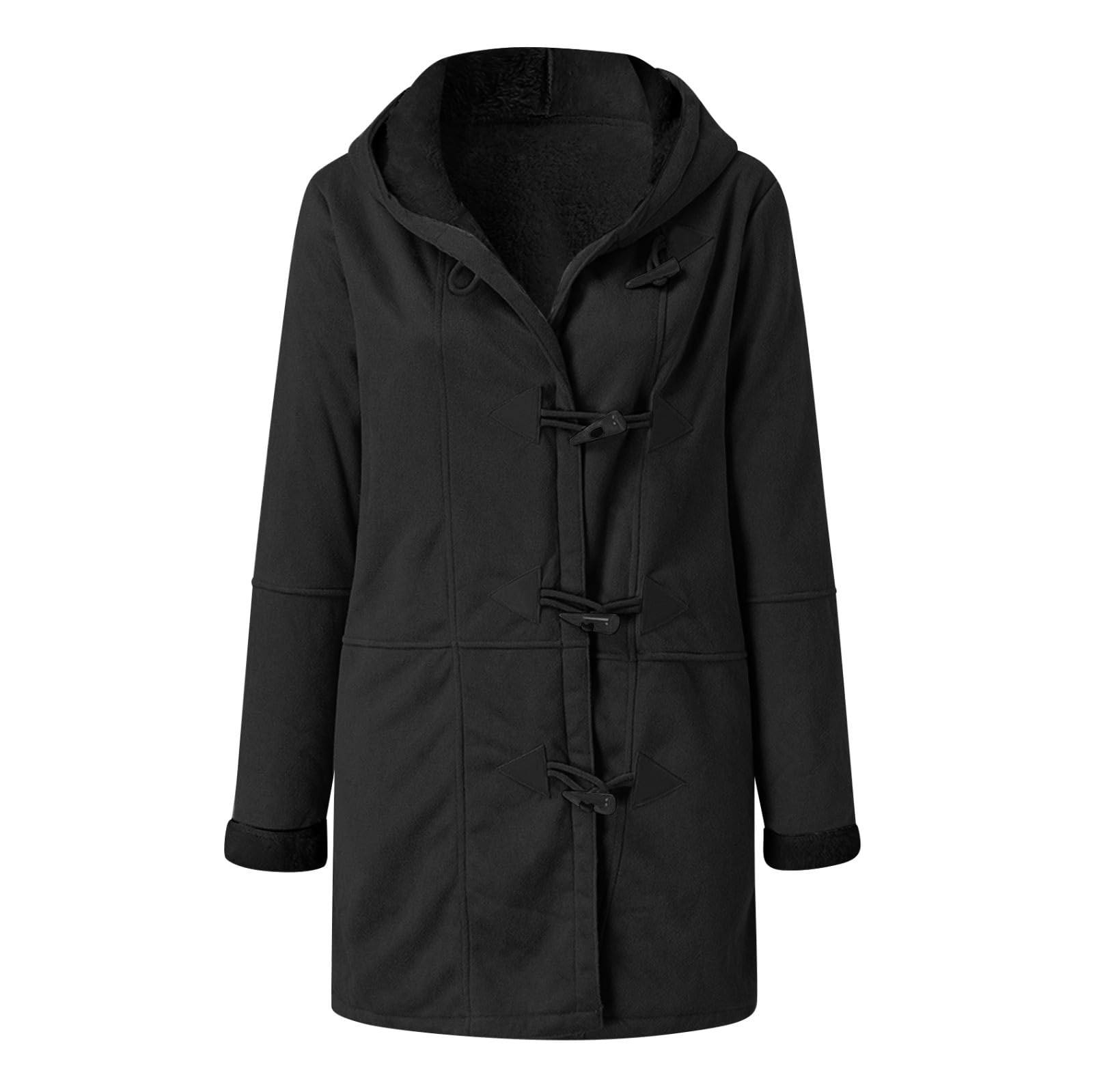 FAVIPT Today Deals Prime Womens Winter Warm Coats Sherpa Fleece Lined Jacket Plus Size Casual Hooded Thicken Overcoat Outwear with Pockets