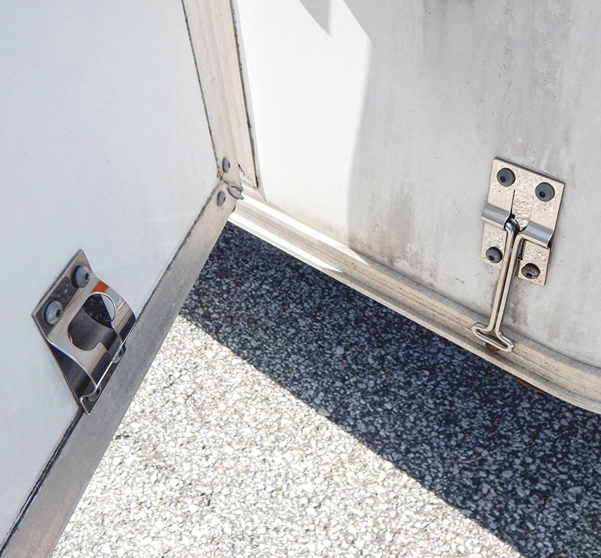 zqgsm 2 Set T Style Galvanized Iron Entry Door Catch Latch Holder RV Camper Trailer Cargo 4 inch