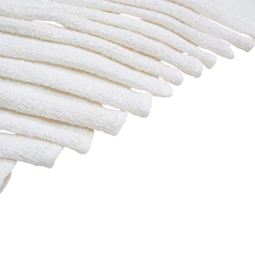 Rags N Wipes Premium Bar Mop Terry Towels, Kitchen Cleaning Dish Cloth Towels, 100% Cotton, Machine Washable, White, 24 Count in Resealable Bag