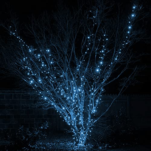 FUNPENY 85 FT 240 LED Christmas Lights, Waterproof Extendable Green Wire Fairy String Lights Plug in, 8 Lighting Modes for Christmas Indoor Outdoor Yard Garden Wedding Party Decorations (White)