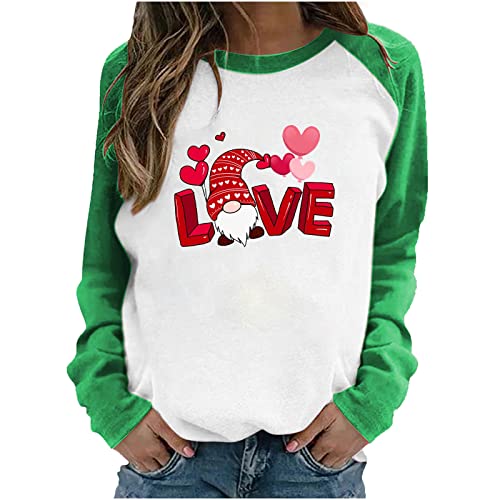 Women's Valentines Day Shirt Happy New Year Shirts Stocking Stuffers for Teens Womens Gifts for Christmas Green
