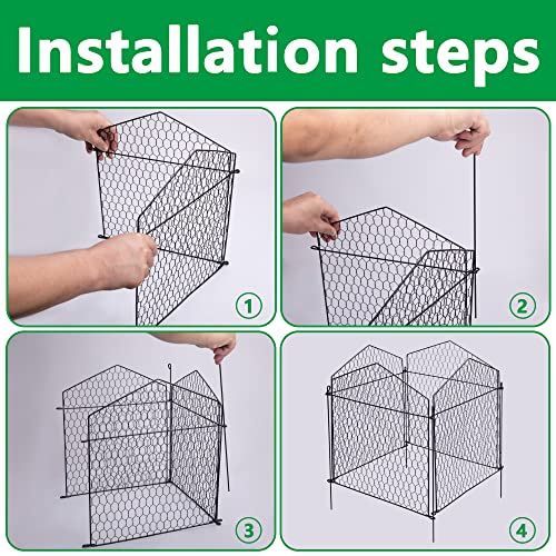 DECOHS 4 Packs Garden Plant Protector Cage-Chicken Wire Cloche Plant Protectors-Wire Plant Protectors for Protecting Vegetables Plants Flowers Shrubs from Animals
