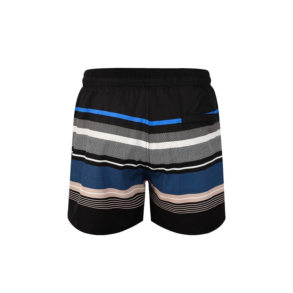 MADHERO Mens Swim Trunks with Compression Liner 2 in 1 Quick Dry Swimming Shorts Swimwear Striped Size M