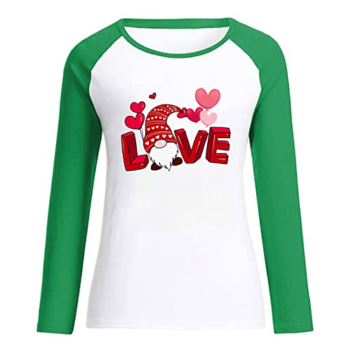 Women's Valentines Day Shirt Happy New Year Shirts Stocking Stuffers for Teens Womens Gifts for Christmas Green