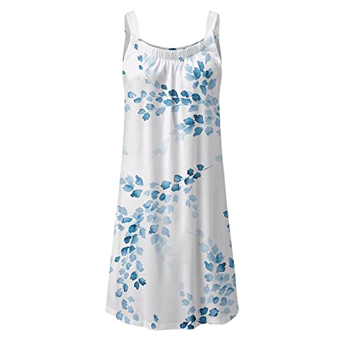 UQGHQO Work Dresses for Women 2023 Women's 2023 Summer Boho Floral Print Square Neck Ruffle Swing Beach Long Maxi Dress