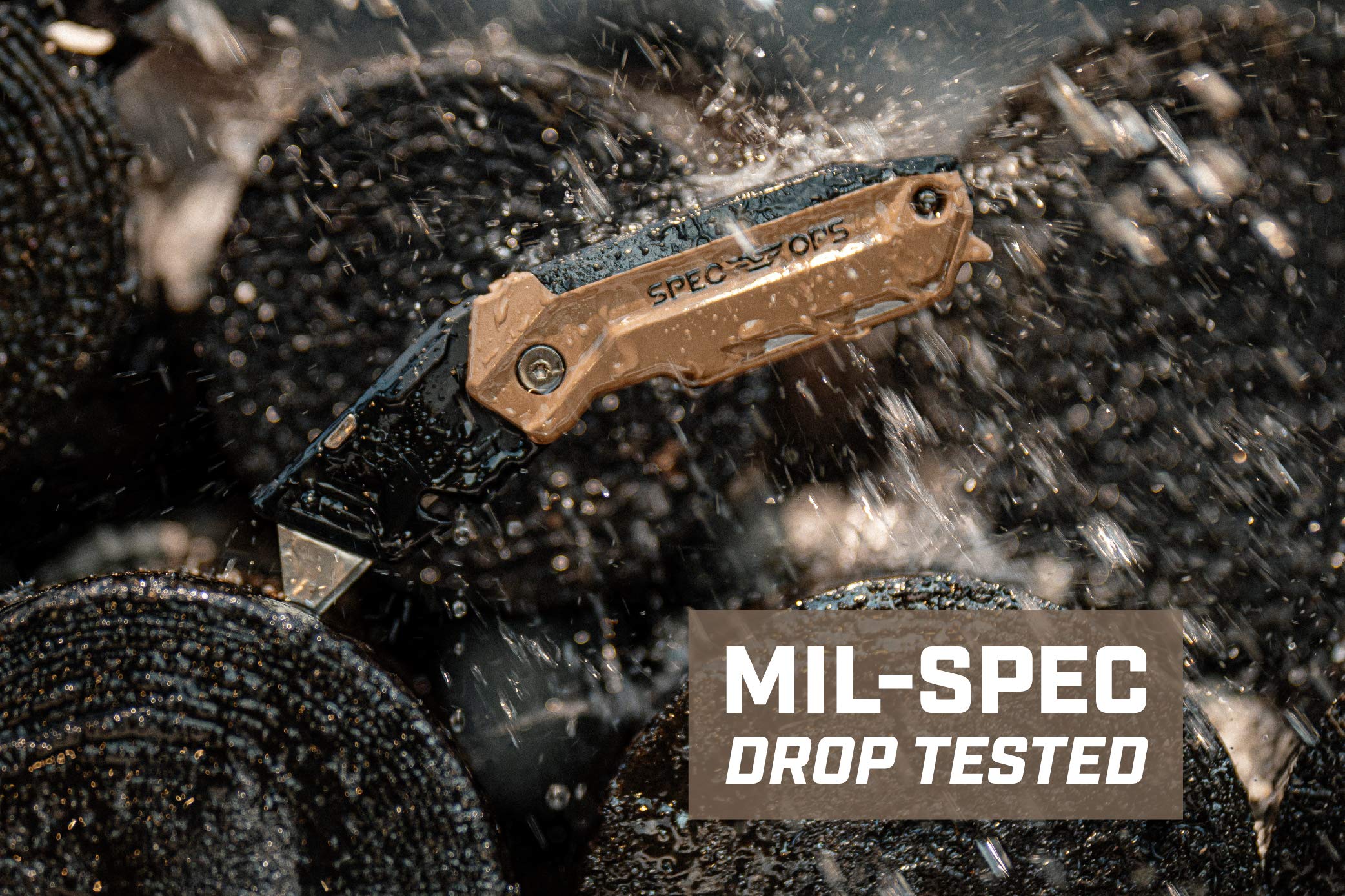 Spec Ops Tools Folding Utility Knife with Retractable Blade, Includes 3 Extra Blades in Handle Storage