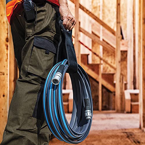 FITT Force Pro Water Hose, 5/8" 50 ft Heavy-Duty Commercial Grade Garden Hose, Blue