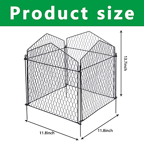 DECOHS 4 Packs Garden Plant Protector Cage-Chicken Wire Cloche Plant Protectors-Wire Plant Protectors for Protecting Vegetables Plants Flowers Shrubs from Animals