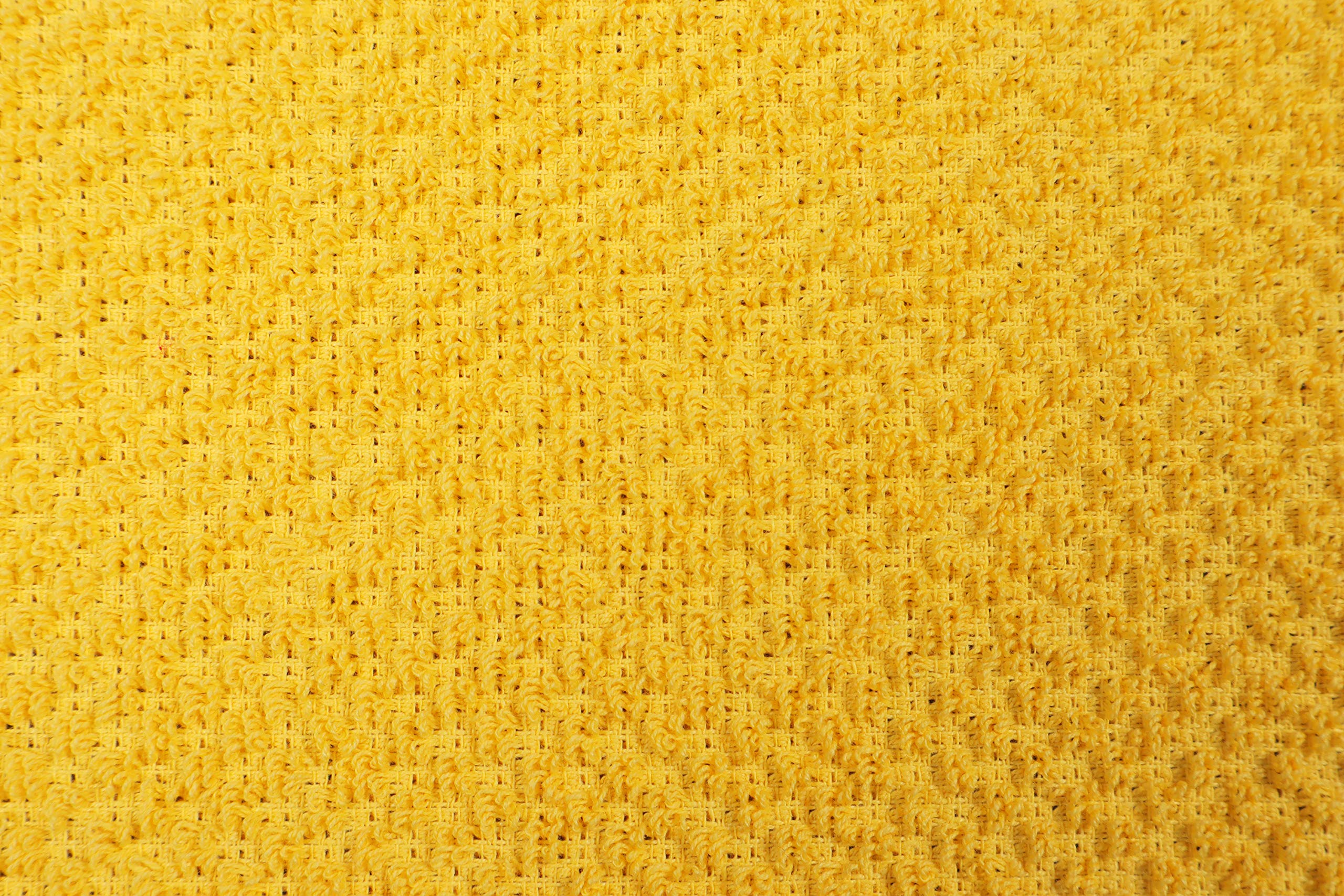 AMOUR INFINI Kitchen Towels Pack of 4 Absorbent, Quick Drying Premium Terry Cotton Dish Towel with Hanging Loop 16x28 Inch Hand & Tea Towels (Yellow)