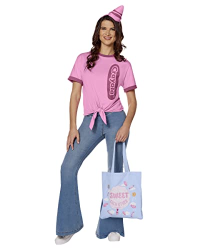 Spirit Halloween Crayola Adult Be Sweet Pink Crayon Costume Kit - M | Officially Licensed | Easy Halloween Costume | Group Costumes