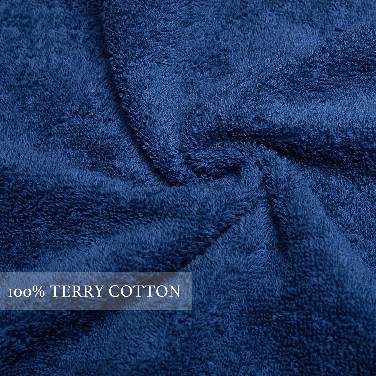 Ghui Terry Bathrobe Men,100% Cotton Terry Cloth Robes with Kimono Collar ,Thick Plush Towel Robe, Navy, XX-Large-3X-Large