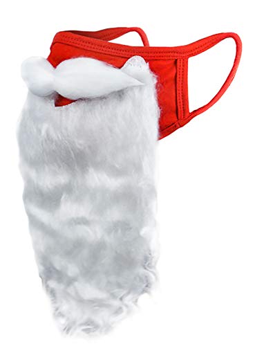 Encased (2 Pack) Face Mask Funny Bearded Holiday Santa Costume for Adults for Christmas 2021 (One size fits all)