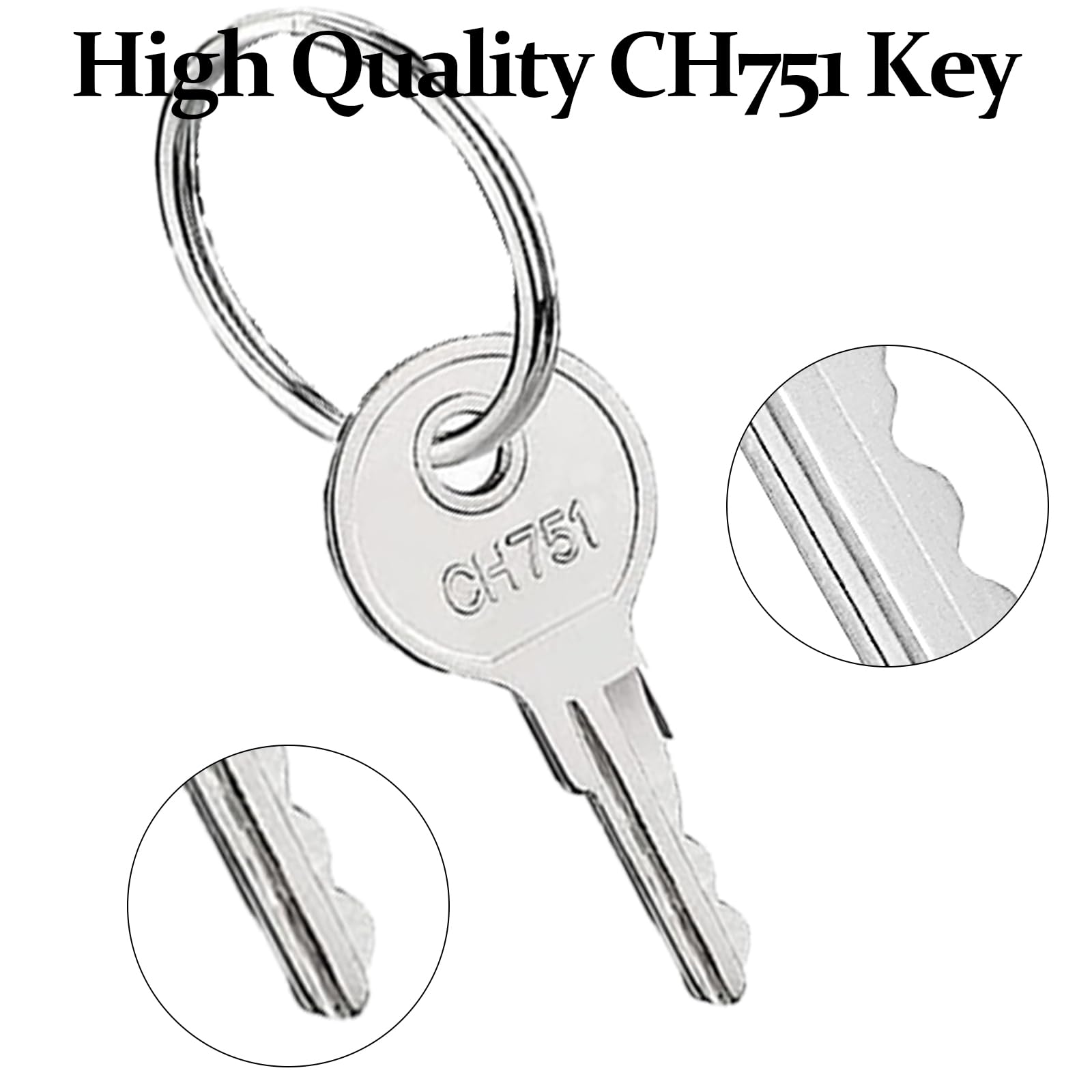 CH751 RV Keys for RV Campers Cabinets Push Locks, Spare Keys Suitable for Camper Door Lock T-Handles Shells Tool Boxes (5 Pack)