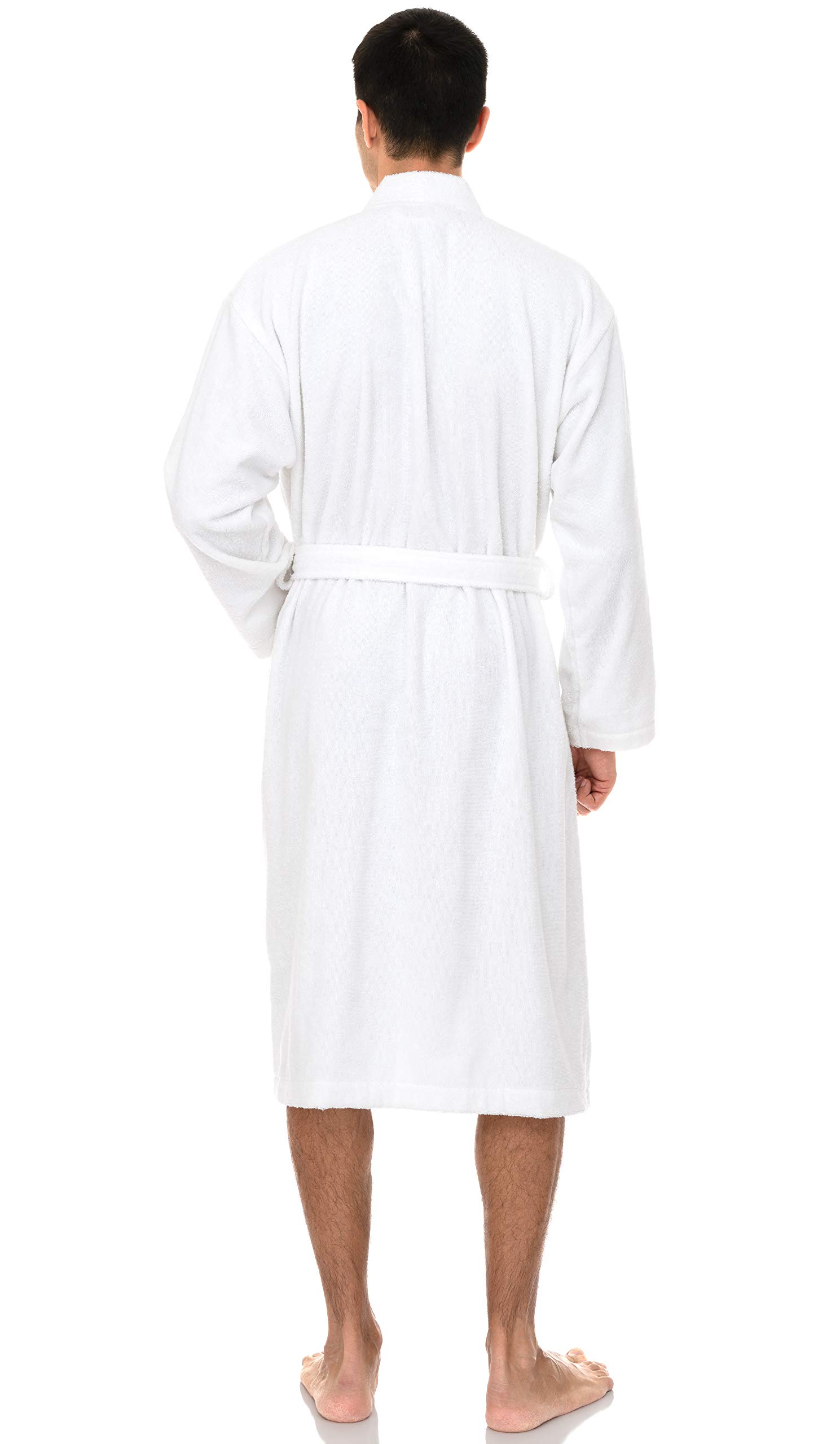 TowelSelections Turkish Terry Kimono Bathrobe - 100% Turkish Cotton, Terry Cloth Bath Robe for Women and Men, Made in Turkey (White, L/XL)