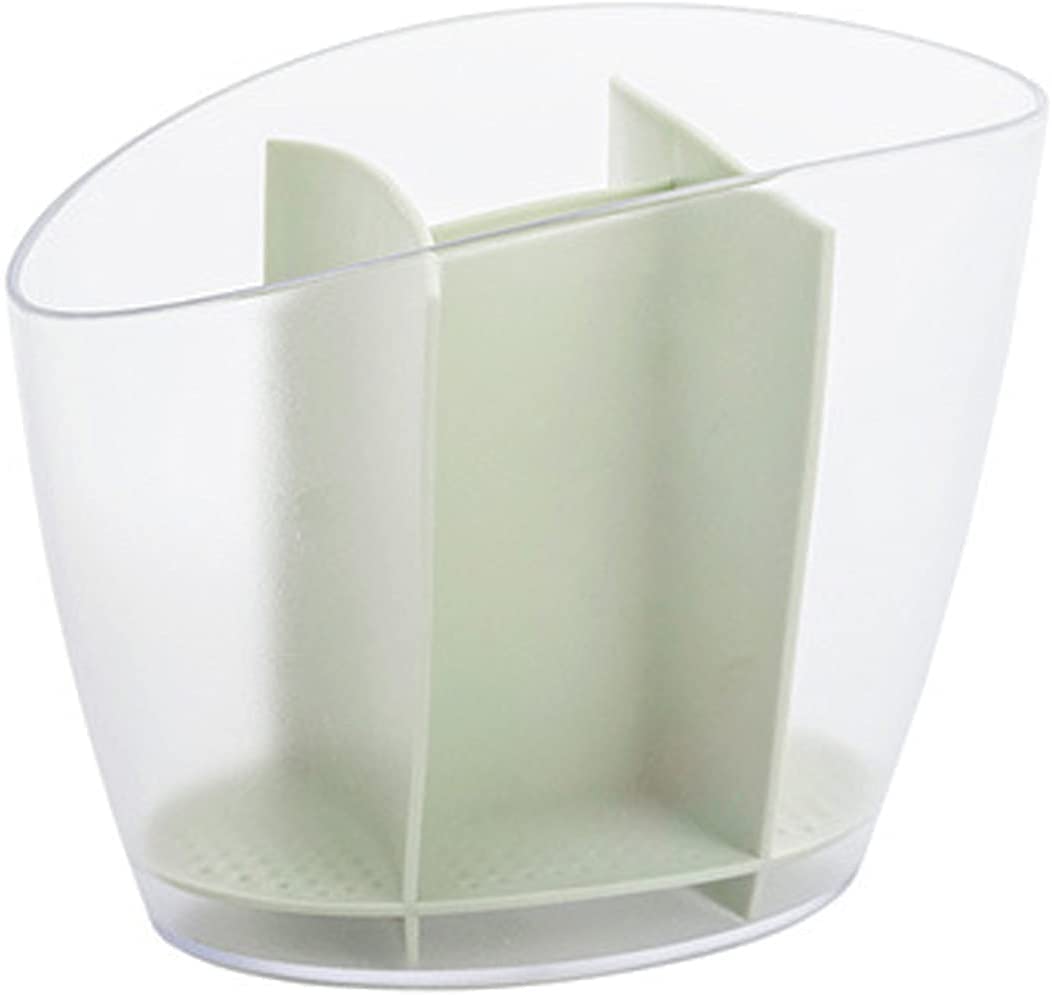 ceramic Utensil Caddy Creative Home Kitchen, Removable and Washable Chopstick Drain TubeSimple and Multi-Purpose Plastic Tableware Storage Tube Pen Holder chopstick holder (Color : Green)