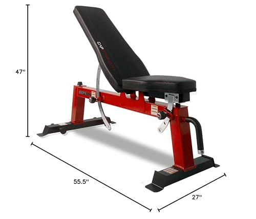CAP Barbell Deluxe Utility Weight Bench, Red (FM-CS804DX-RD)