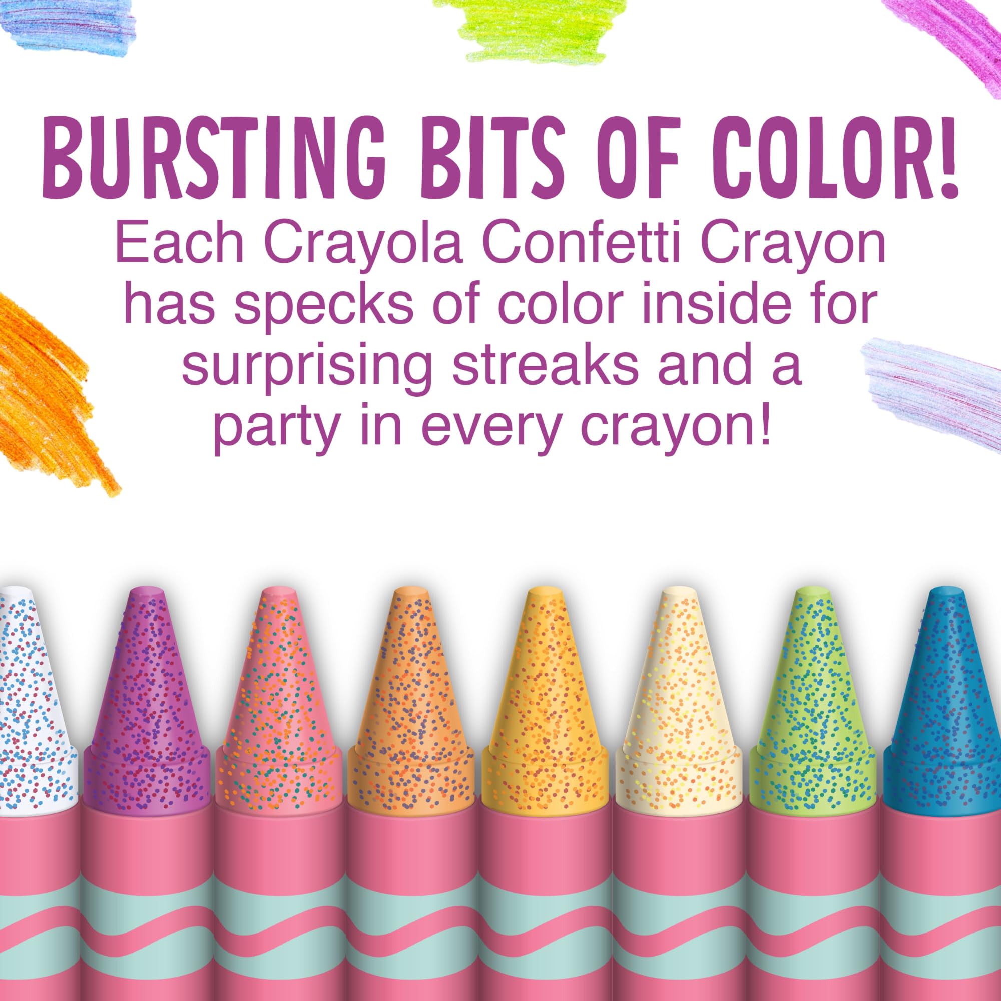 Crayola® Confetti Crayons, Assorted Colors, Pack Of 24 Crayons