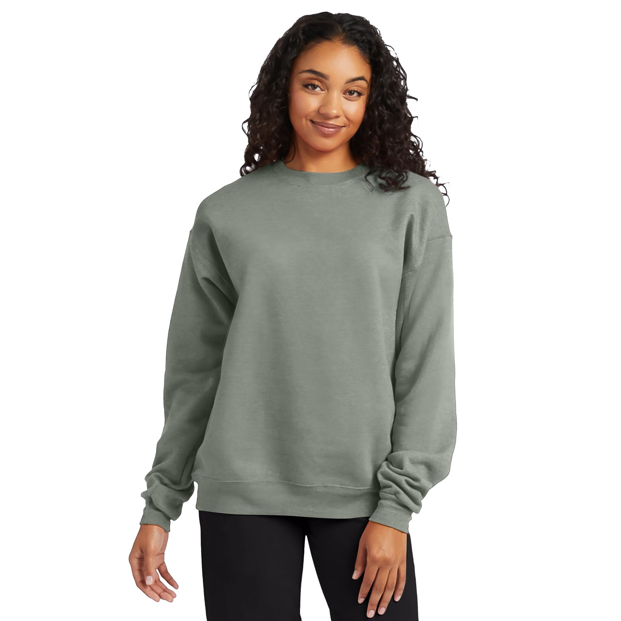 Hanes mens Ecosmart Sweatshirt, Stonewashed Green, X-Large US