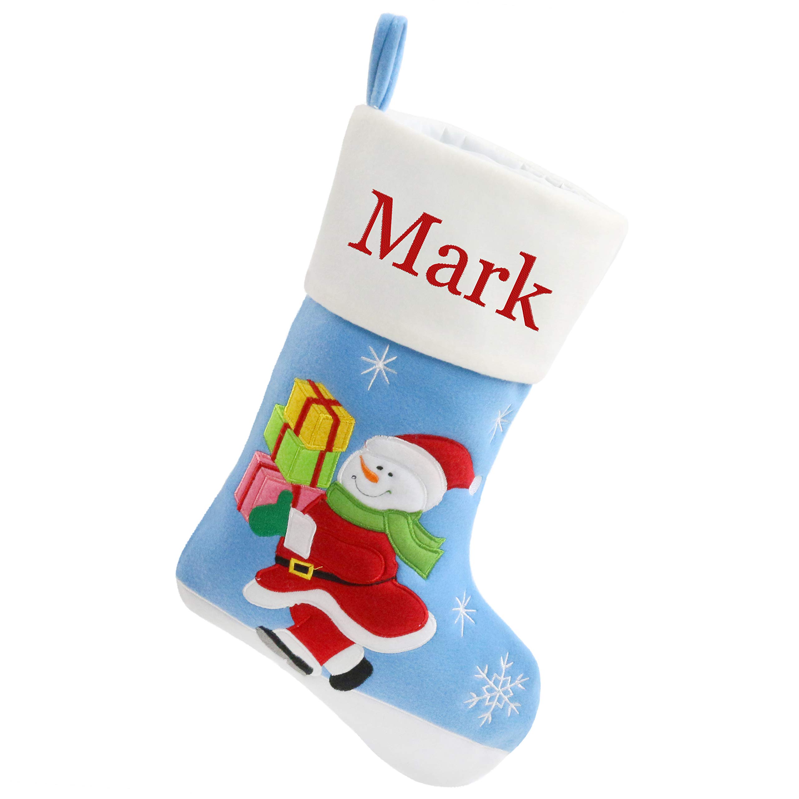 18'' Personalized Customization Christmas Stockings, Embroidery Technology, Christmas Home Decorations Gifts for Family, Free Standard Shipping Receiving within 14 Days (Snowman)