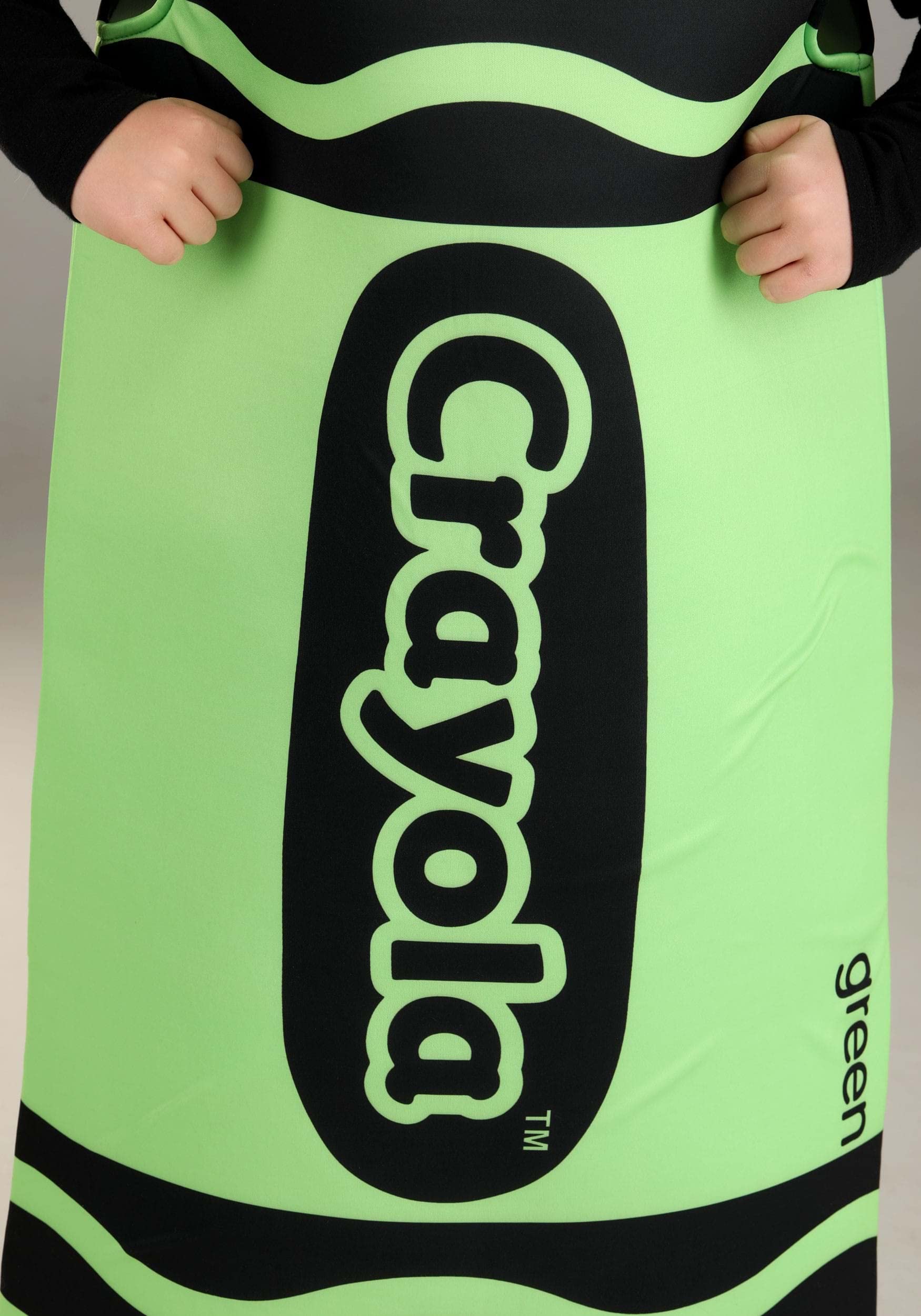 Green Crayola Crayon Kids Costume Pullover Tunic with Hood, Foam Backed