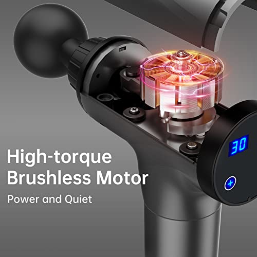 APHERMA Massage Gun, Muscle Massage Gun for Athletes Handheld Deep Tissue Massager Tool 30 Speed Levels 10 Heads