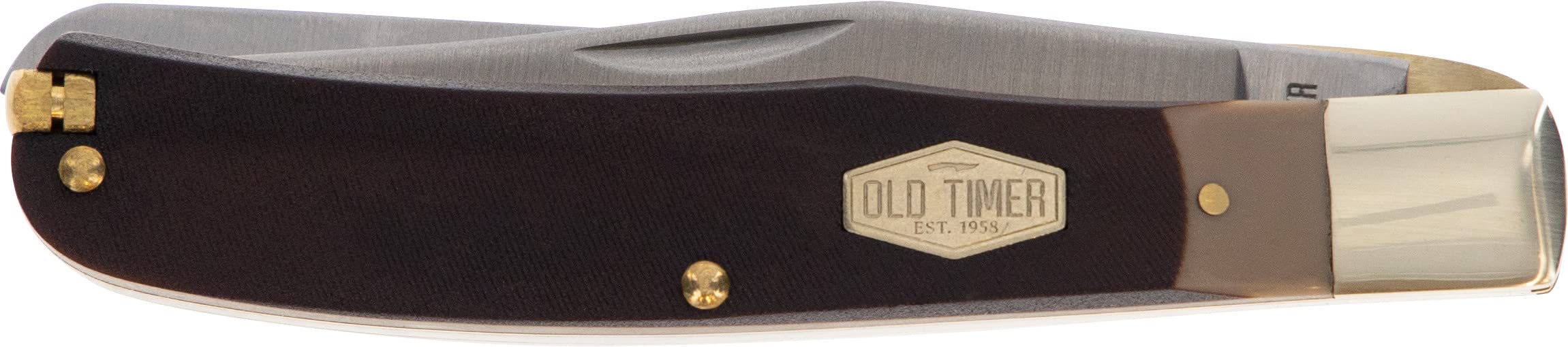 Old Timer 97OT Buzzsaw Trapper 7.8in S.S. Traditional Folding Knife with 3.7in Clip Point Blade and Sawcut Handle for Outdoor, Hunting, Camping and EDC