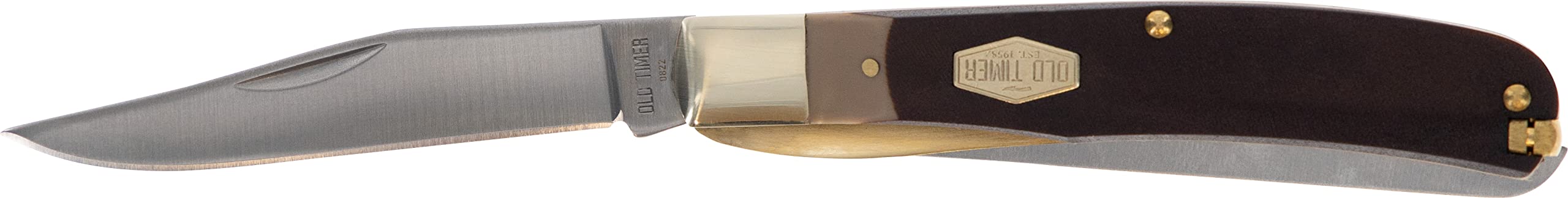 Old Timer 97OT Buzzsaw Trapper 7.8in S.S. Traditional Folding Knife with 3.7in Clip Point Blade and Sawcut Handle for Outdoor, Hunting, Camping and EDC
