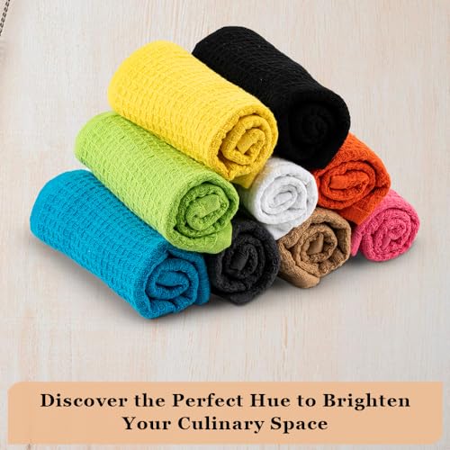 DishCloths Kitchen|Waffle Terry Check Weave Hand Towels|Cotton 12x12 Reusable Dish Rags Washing Scrub Cleaning Dishes|Dish Bar Mop Towels Hand Wipes|Spring Easter Basket Decor|6 Pc Set-Grey