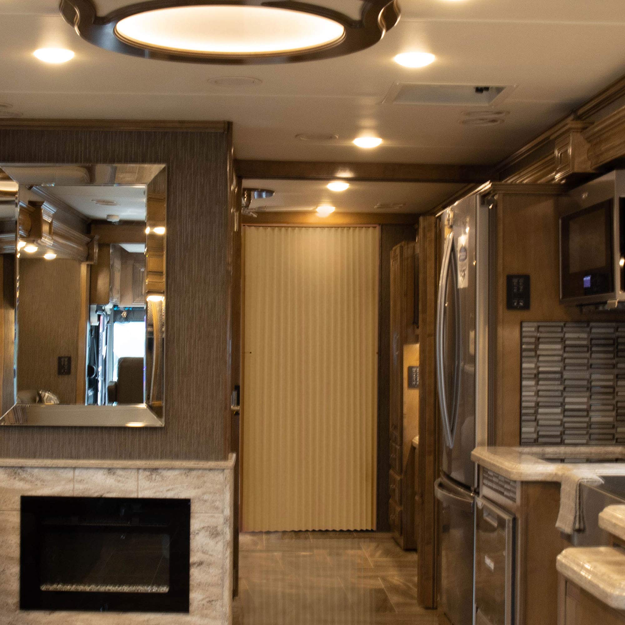 RecPro RV Pleated Folding Door 36" x 75" | Camper Folding Door | Fifth Wheel Folding Door Tan