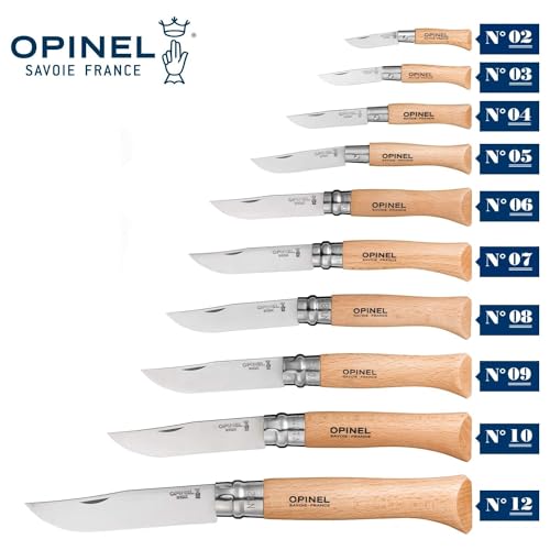 Opinel No.08 Stainless Steel Folding Knife with Beechwood Handle