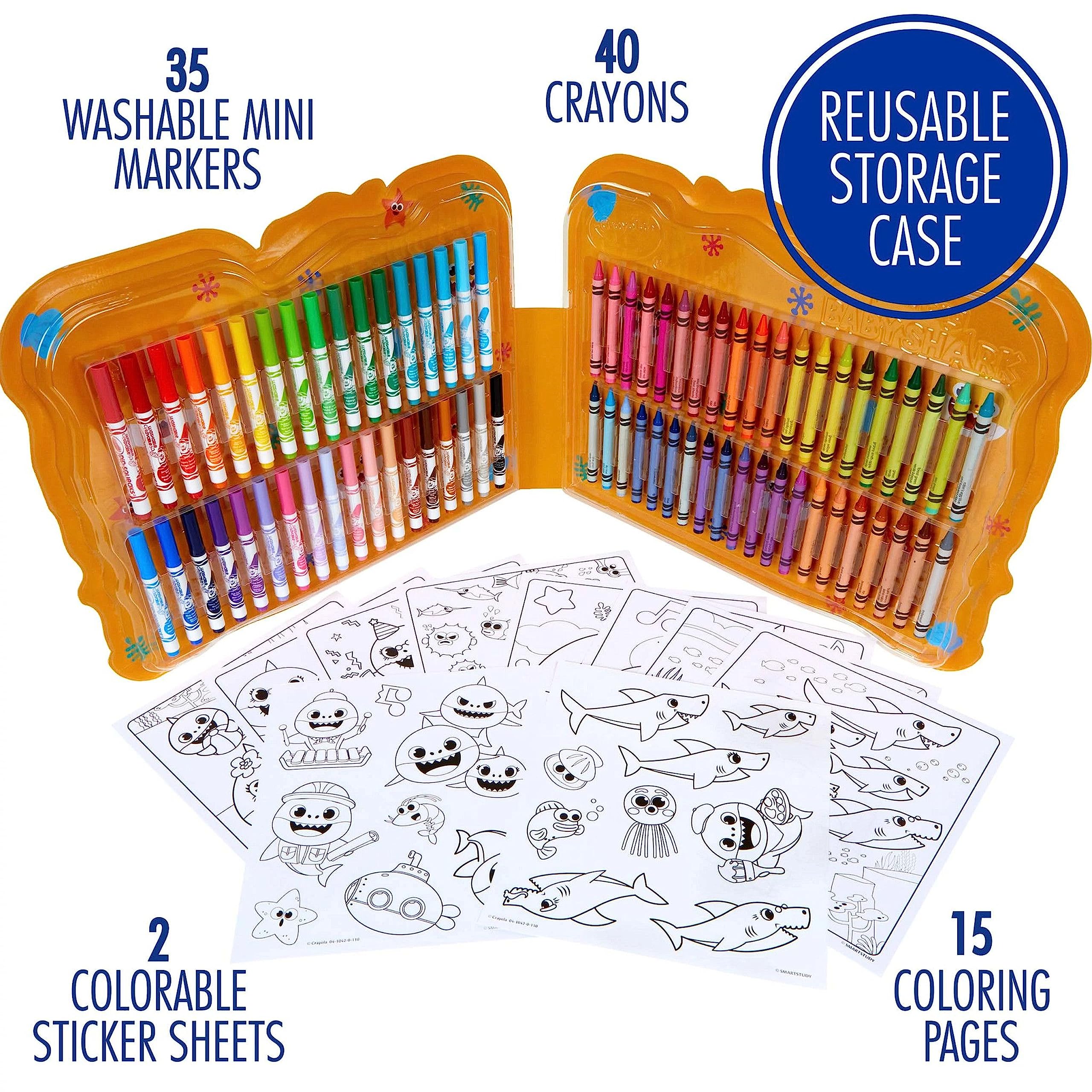 Crayola Baby Shark Art Set, 90 Pieces, Gift for Kids, 4, 5, 6, 7
