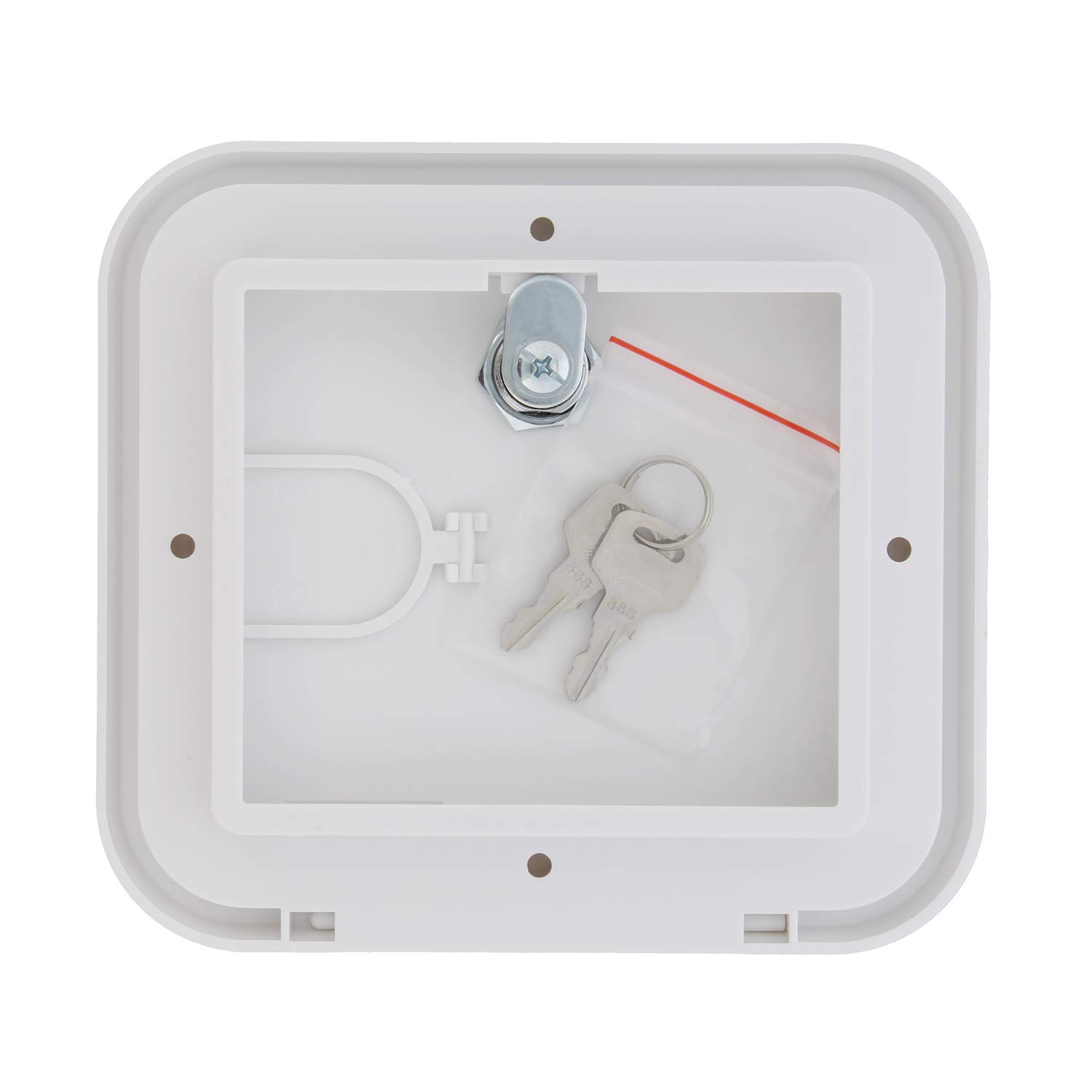 Dumble Low Profile Electric Cable Hatch RV Electric Cord β White RV Camper Electric Cord Cover, 6in x 6.5in Square