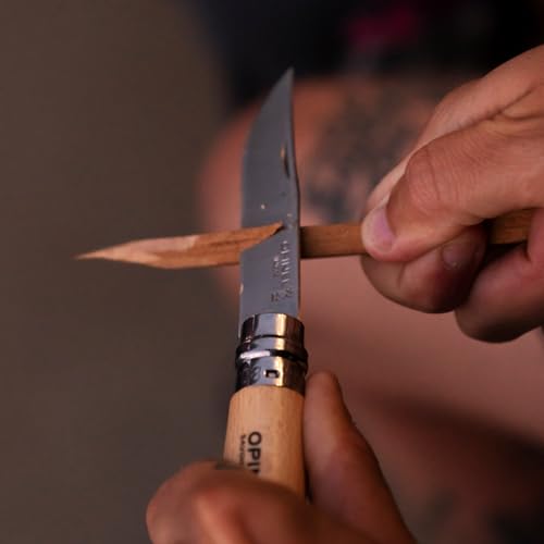 Opinel No.08 Stainless Steel Folding Knife with Beechwood Handle