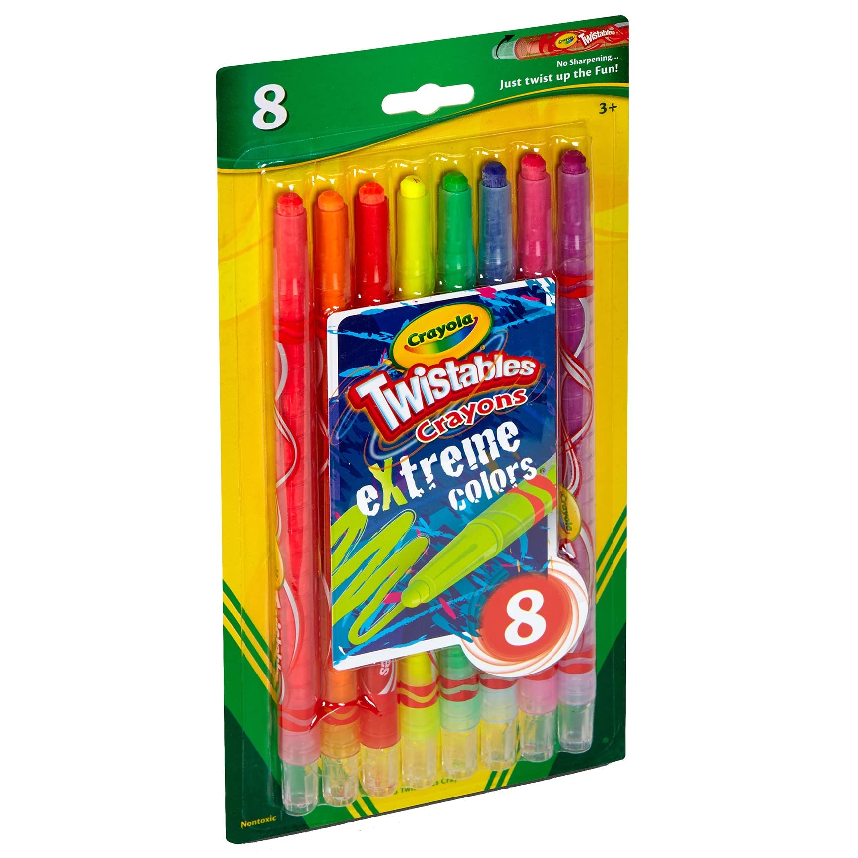 Crayola Twistables Crayons, Neon Colors, 8 Count, assorted extreme, 6-1/2 l x 2/5 w in (52-9738)