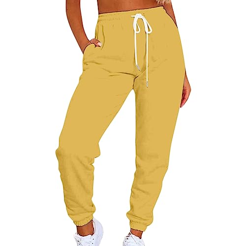 Womens Joggers Clothes Cotton Joggers with Pockets Comfy Sweats Elastic Waist Pants high Waisted Joggers Wide Leg Sweatpants Cotton Joggers Terry Sweatpants