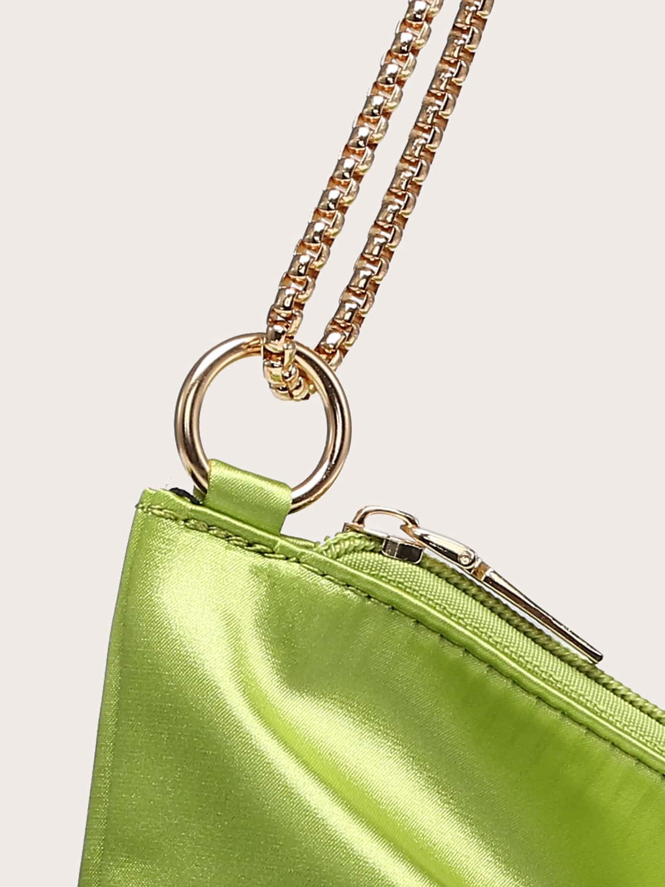 Verdusa Women's Satin Evening Handbag Shoulder Bag Purse Light Green one-size