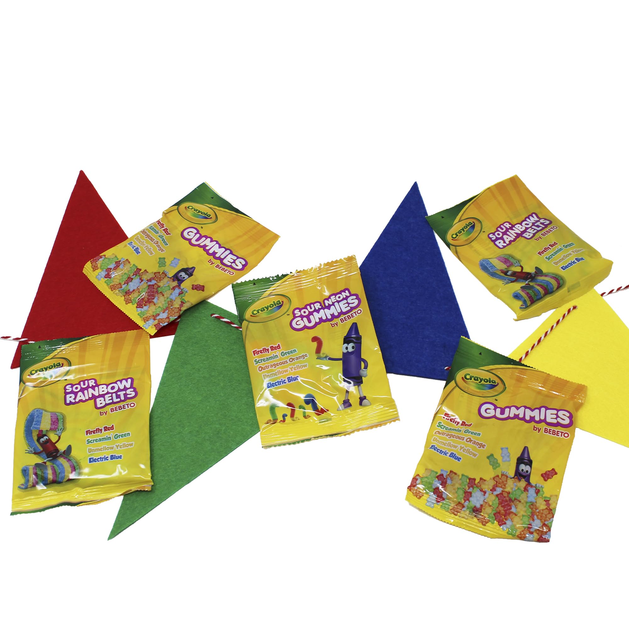 Crayola Assorted Gummy Variety Pack, Back to School & Halloween Treat - Candies with Real Fruit Juice - Sweet & Sour Candy Mix - Individually Wrapped 22 Bags (13.2 oz) by Kervan