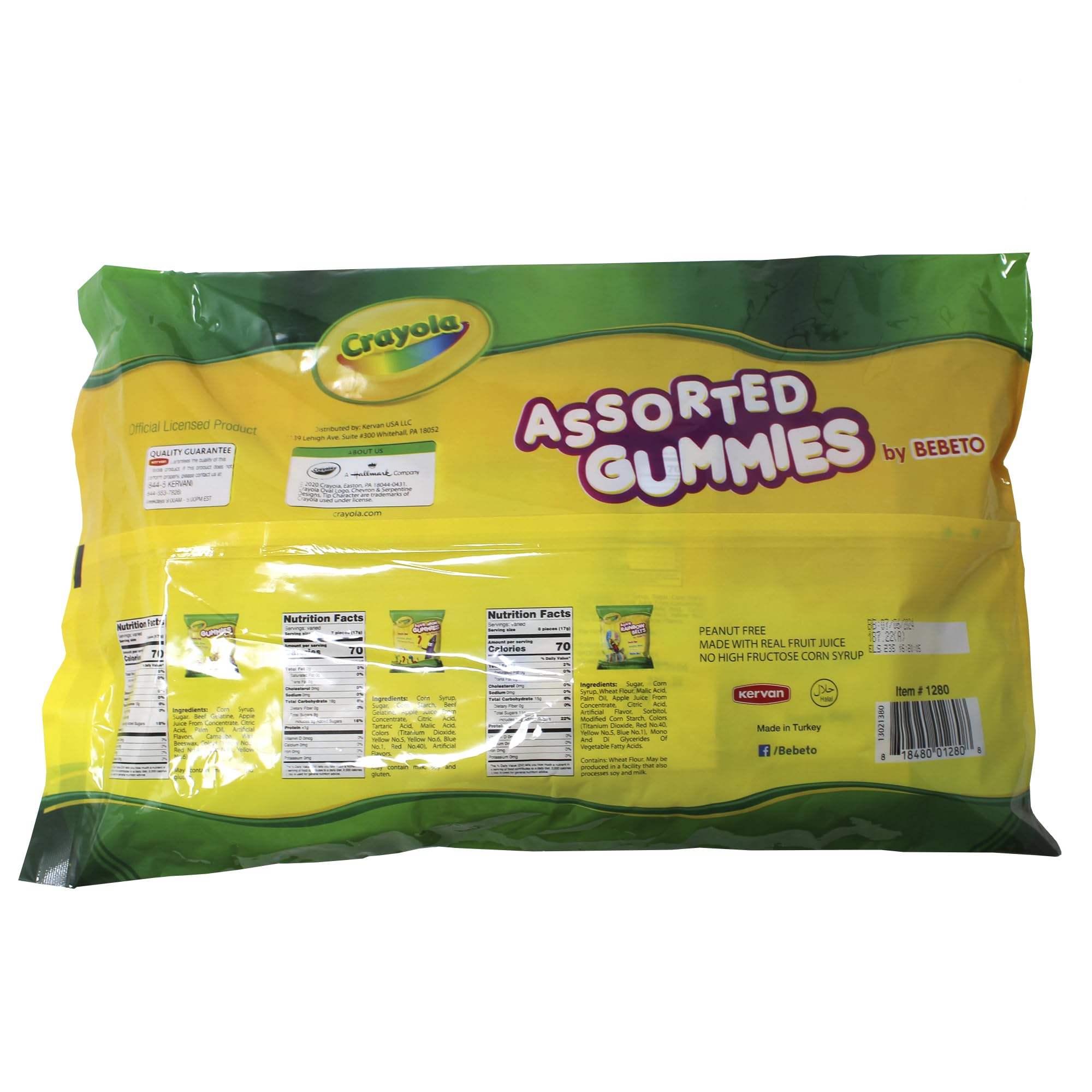 Crayola Assorted Gummy Variety Pack, Back to School & Halloween Treat - Candies with Real Fruit Juice - Sweet & Sour Candy Mix - Individually Wrapped 22 Bags (13.2 oz) by Kervan