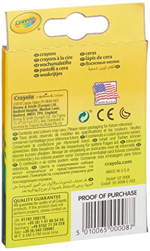 CRAYOLA Wax Colouring Crayons - Assorted Colours (Pack of 8), A Must - Have for All Kids Arts and Crafts Sets, Ideal for Kids Aged 3+