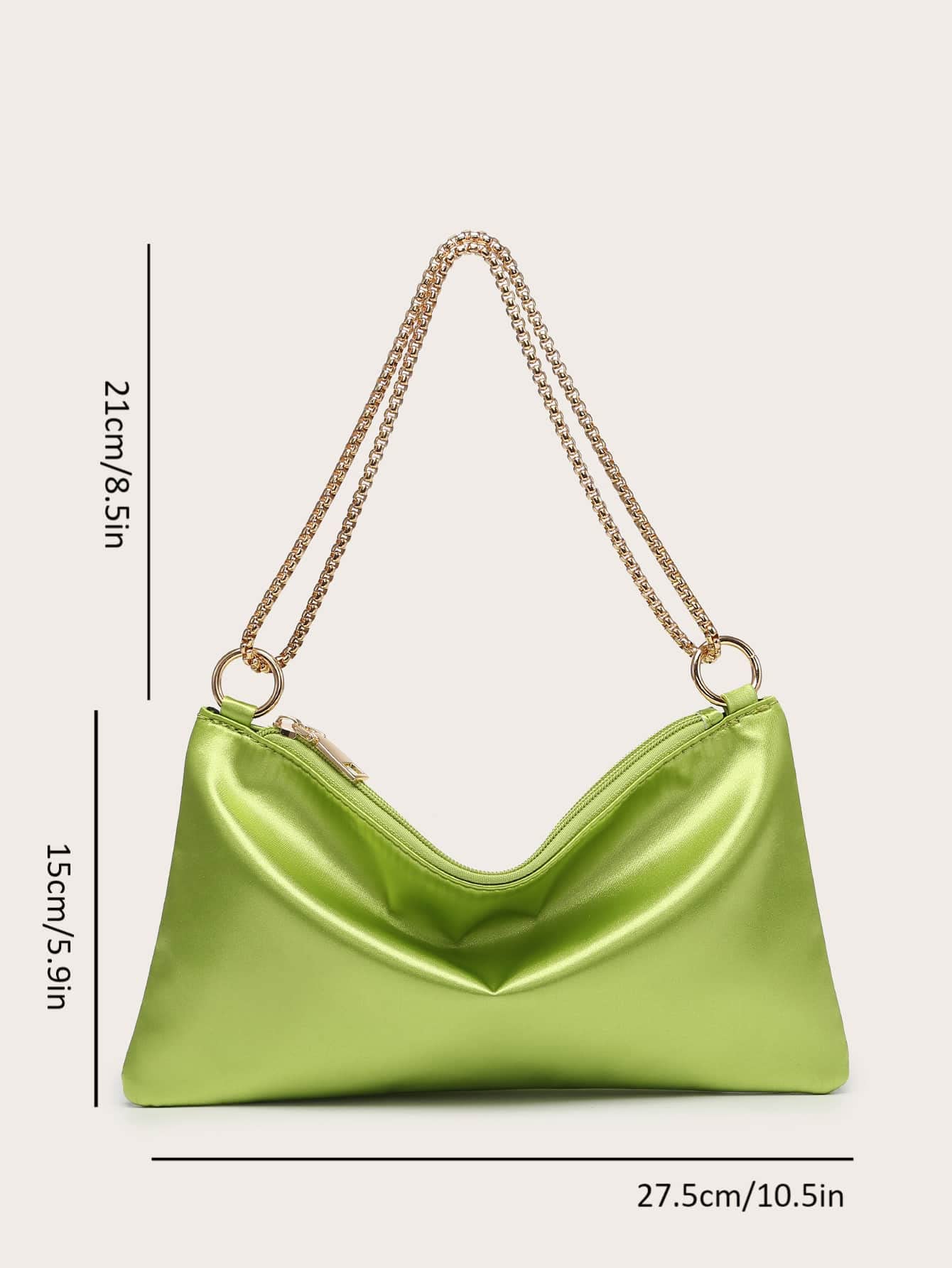 Verdusa Women's Satin Evening Handbag Shoulder Bag Purse Light Green one-size