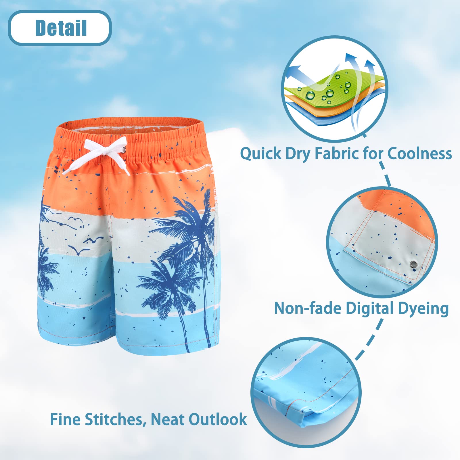 Aisyee Big Boys Swim Trunks Quick Dry Swim Shorts for Kids Beach Boards Shorts with Hawaiian 3D Prints Swimwear Seaside Size 16/14-16 Years
